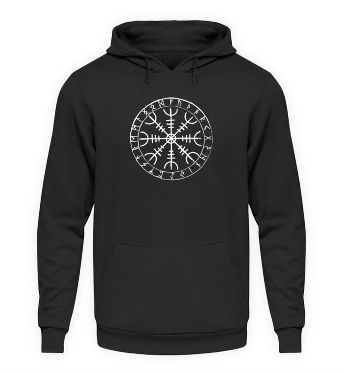 Wikinger Hoodie mit Helm Of Awe & Runenkreis - nordicvikingwear.com